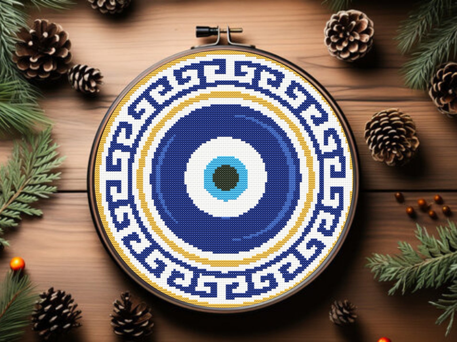Evil Eye Cross Stitch Pattern, Eye Cross Stitch, House Blessing Cross ...