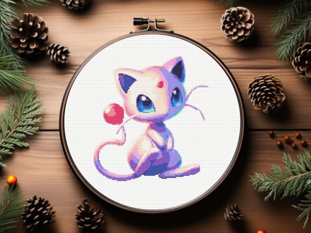 Mew Cross Stitch Pattern, Pokemon Cross Stitch Pattern, Instant ...