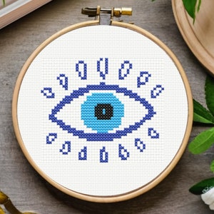 Evil Eye Cross Stitch Pattern, 12 Evil Eye Bundle Set, Eye Cross Stitch ...