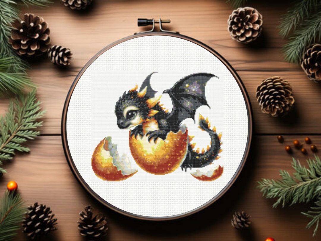 Dragon Cross Stitch Pattern, Baby Dragon Cross Stitch Pattern, Fantasy ...
