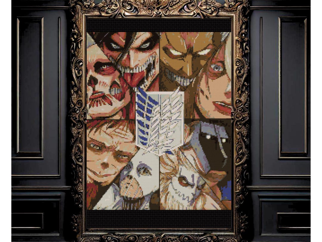 Attack on Titan Cross Stitch Pattern, Anime Cross Stitch, Instant ...
