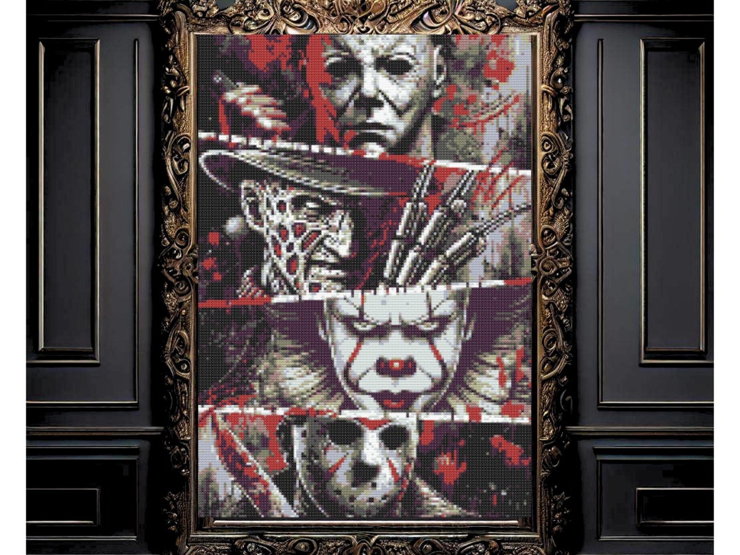Friend Horror Cross Stitch Pattern, 4 Horror Characters Cross Stitch ...