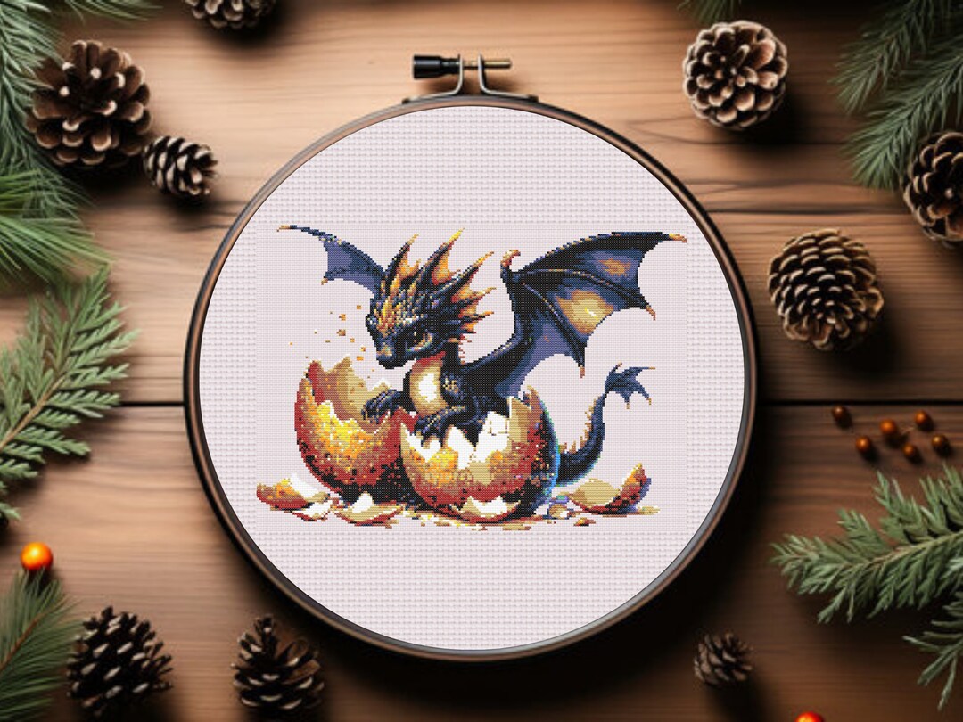 Dragon Cross Stitch Pattern, Baby Dragon Cross Stitch Pattern, Fantasy ...
