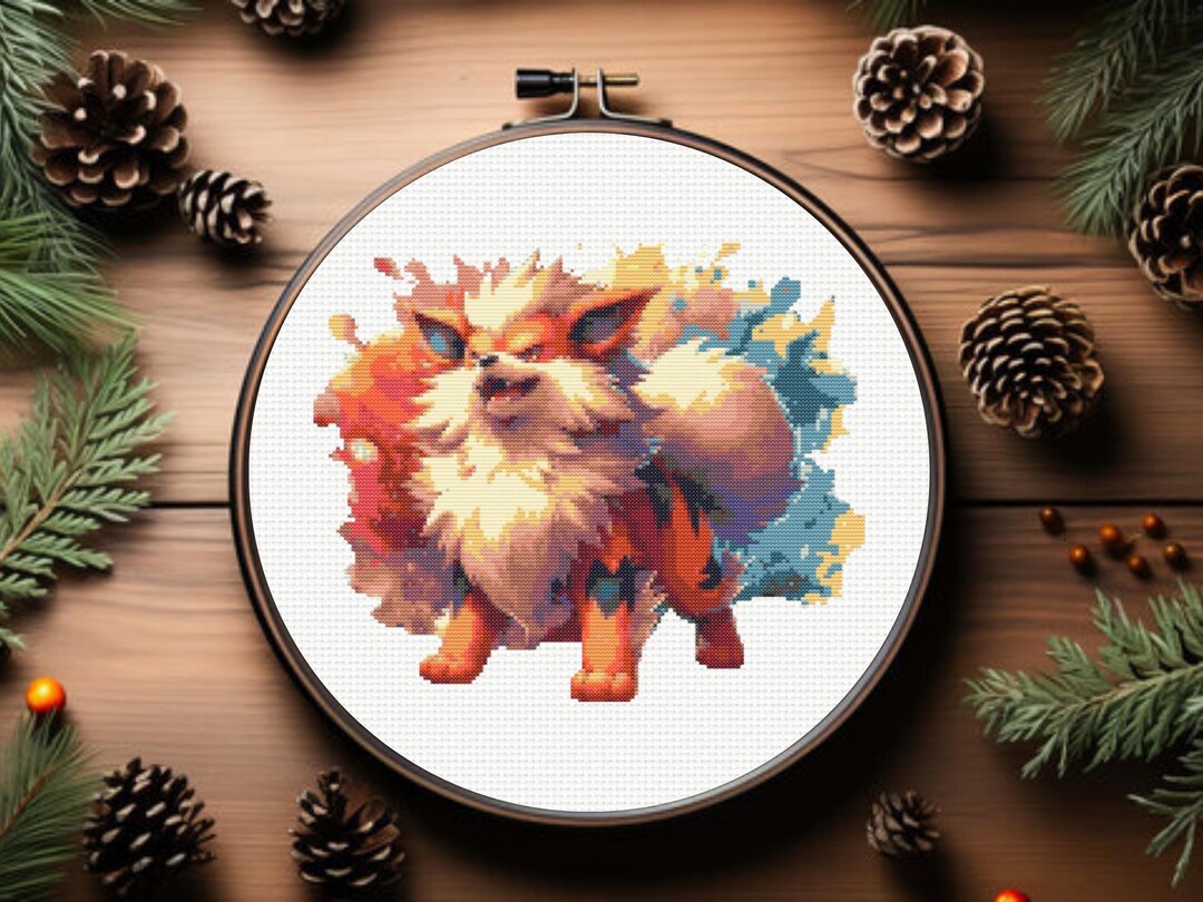 Arcanine Cross Stitch Pattern, Pokemon Cross Stitch Pattern, Instant ...