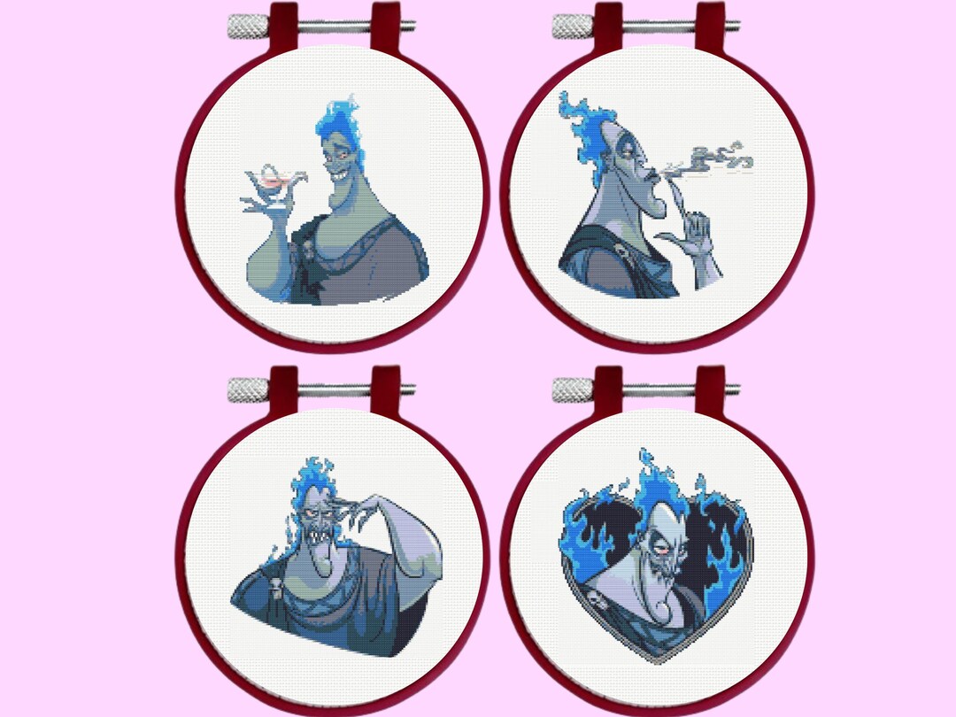 Hades Cross Stitch Pattern, 4 Hades Bundle Set, Villains Cross Stitch ...