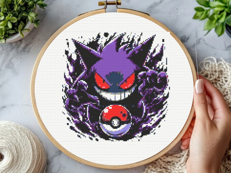 Gengar Cross Stitch Pattern, Instant Download - Etsy Australia