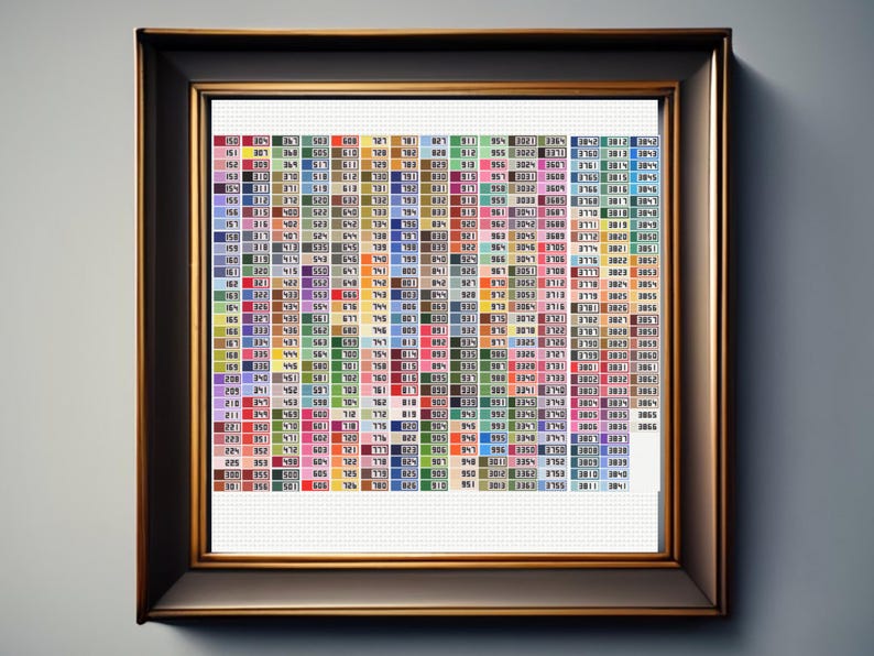 DMC Colors Cross Stitch Pattern, All DMC Colors Chart Cross Stitch ...