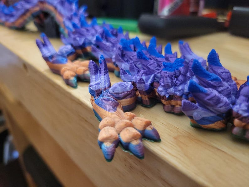 3D Printed Multicolor Dragon - Etsy