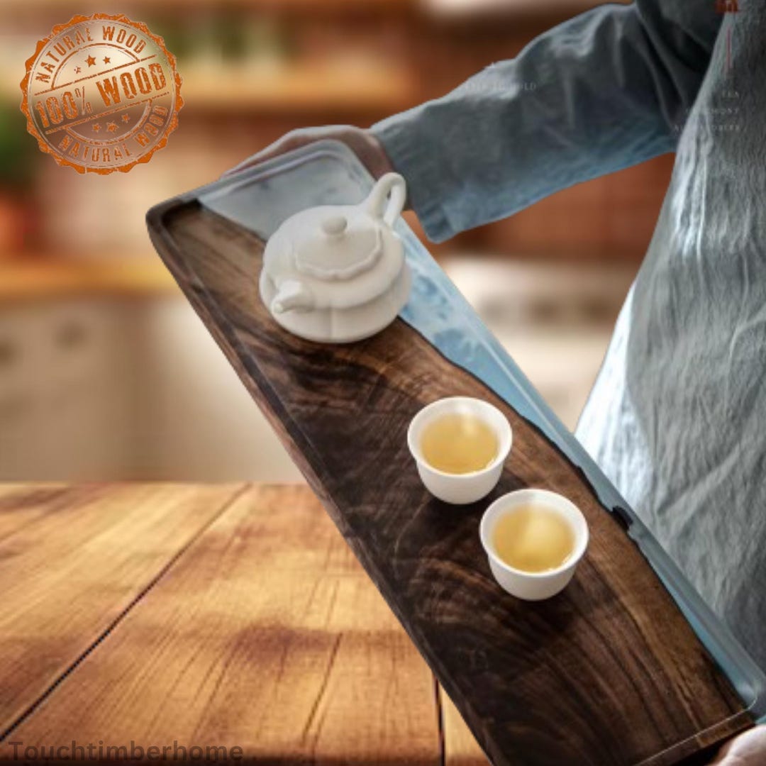 Modern Walnut Resin Tea Tray Dry Brewing Table Storage Water Hollow ...