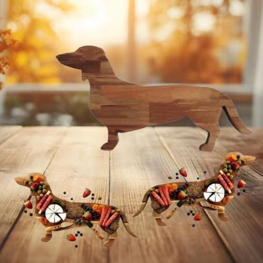 Wooden Dachshund Cheese & Cutting Board | Solid Wood Multi-purpose ...