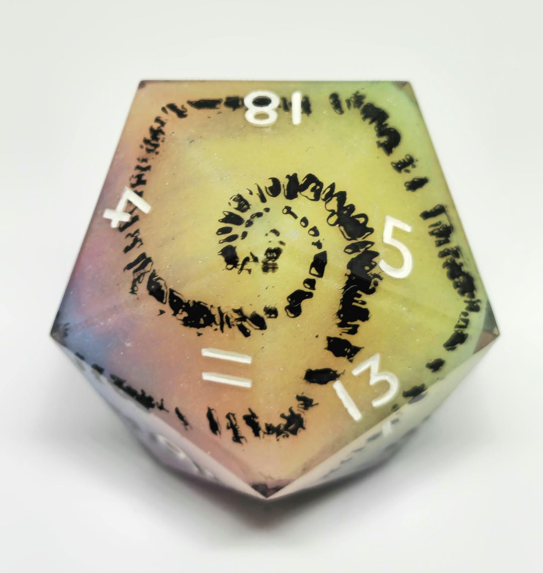 Chonk D20 Tie-dye Glow-in-the-dark Dice 35mm Handmade Sharp Edge Resin ...