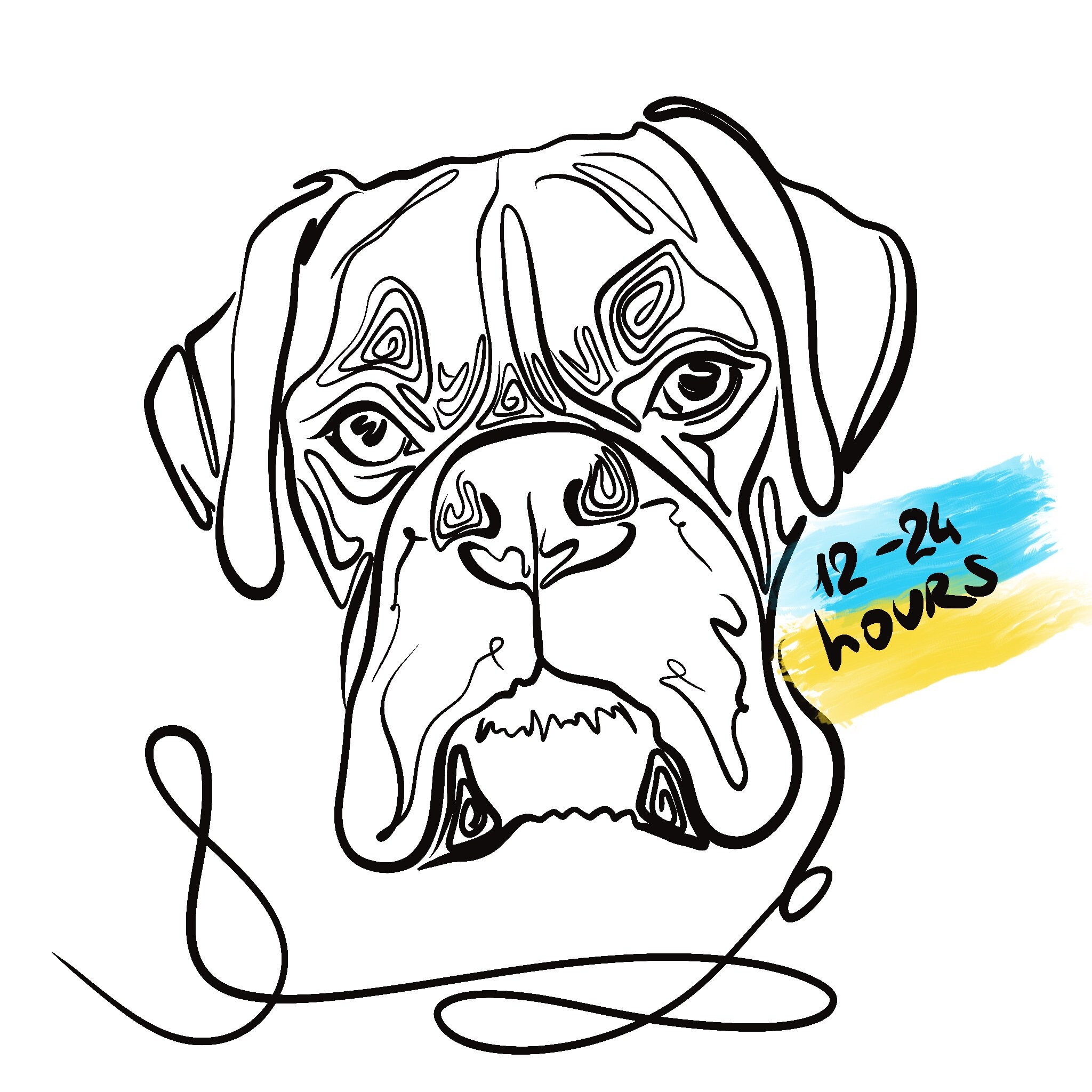 Boxer Dog Digital Art From Photo Dogs Custom Portrait Abstract Pet One ...