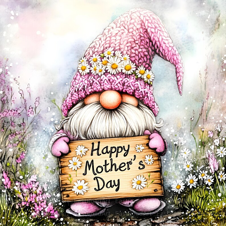 11 Mother's Day Gnomes Clipart, Mother's Day Clipart, Mother's Day Card ...