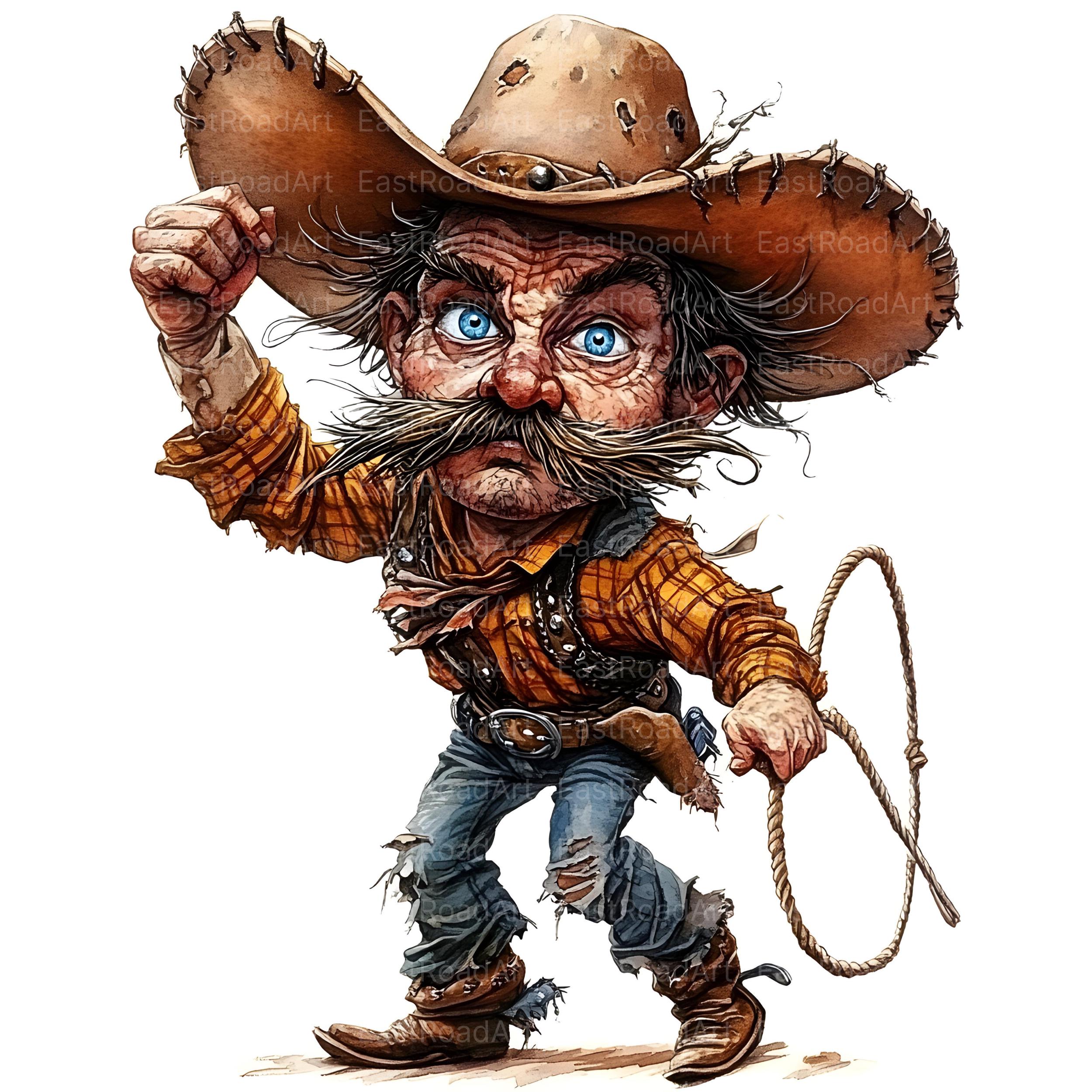 14 Funny Cowboy Old Man, Comics Western Elderly Grandpa, Cowboy Clipart ...