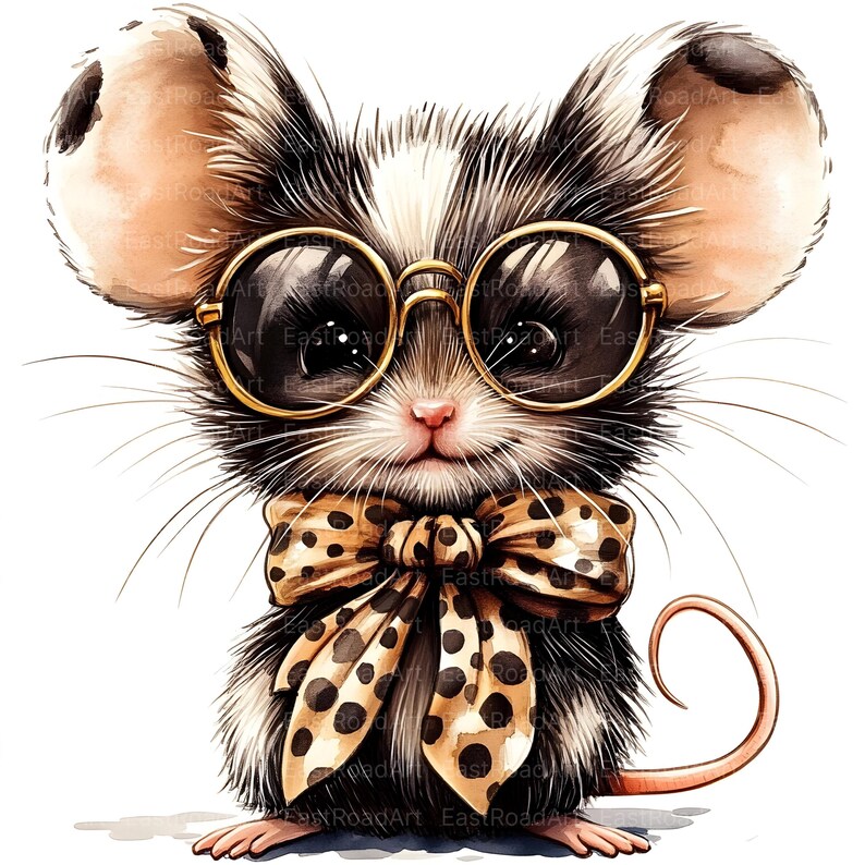 16 Mouse Clipart, Funny Baby Animal Clipart, Bow Clipart, Mice Clipart ...