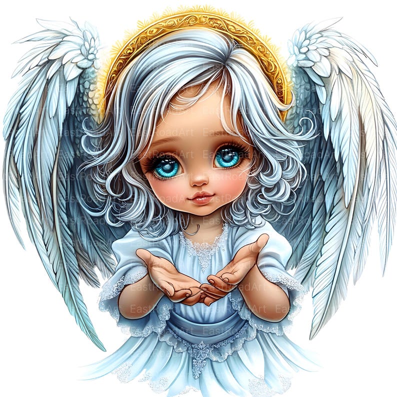 20 Cute Scandi Angel Clipart, Watercolor Angel, Nursery Clipart, Heaven ...