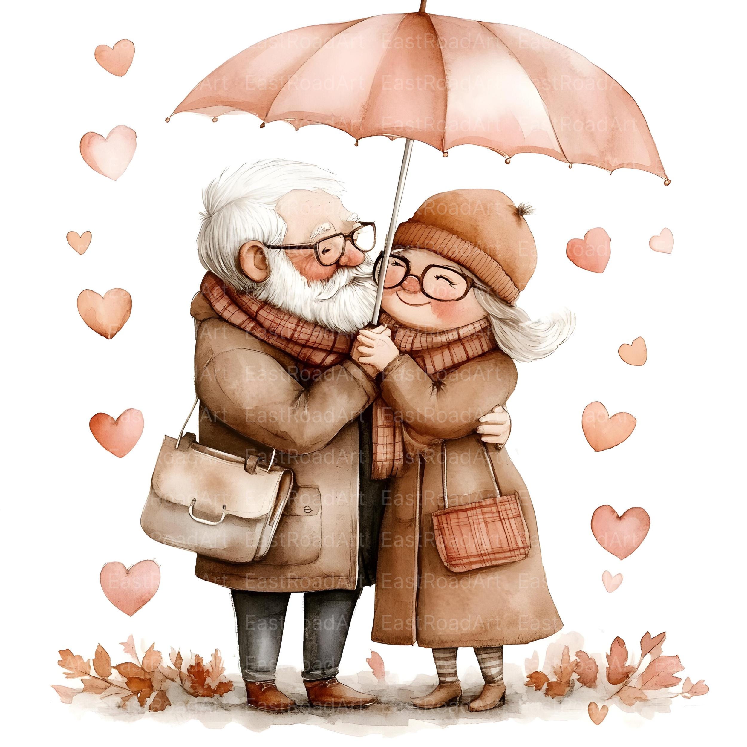 20 Lovely Couple Clipart Bundle, Old Couple Love, Love Clipart ...