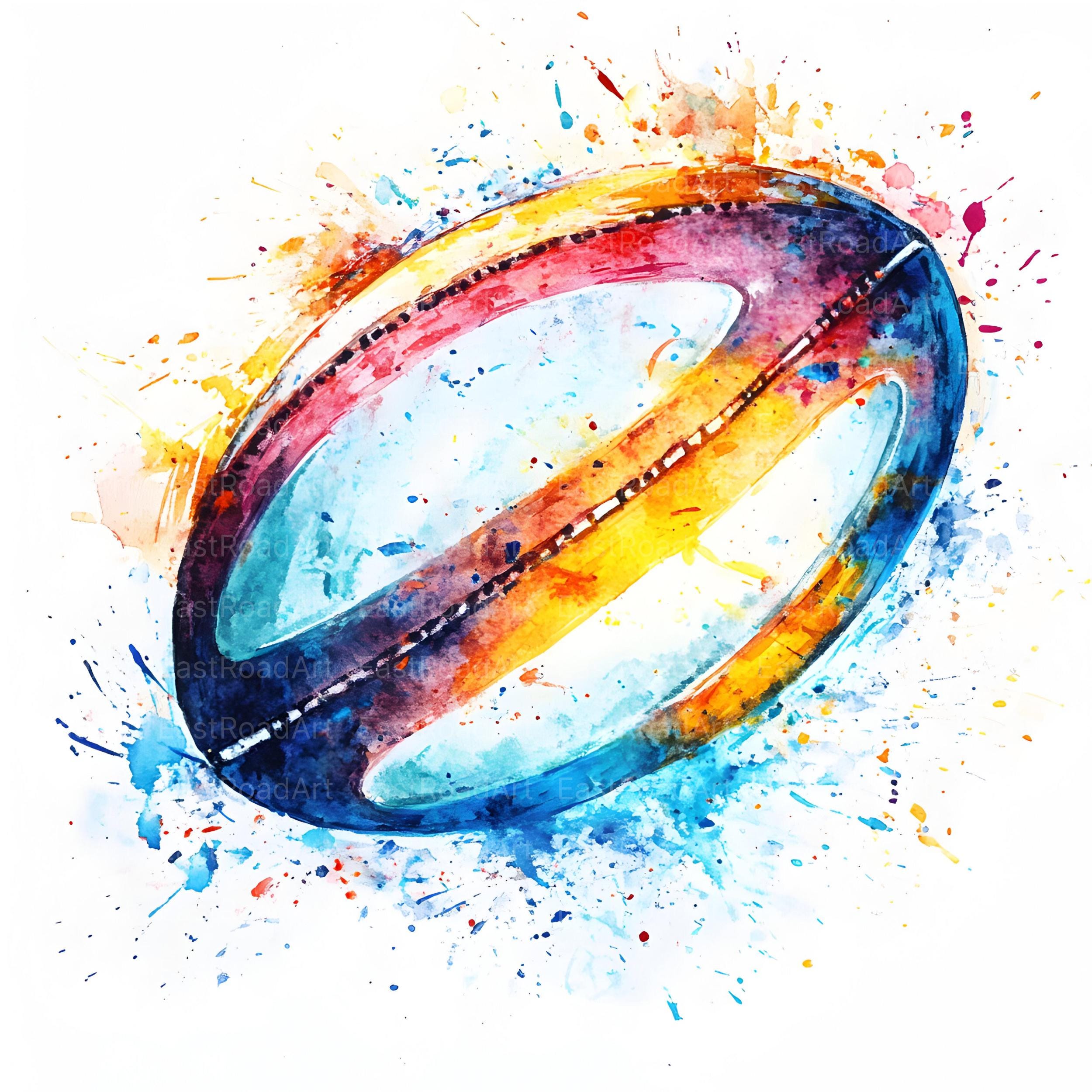 Rugby Ball Clipart, Sports Clipart, 18 High Quality Jpgs, Digital ...
