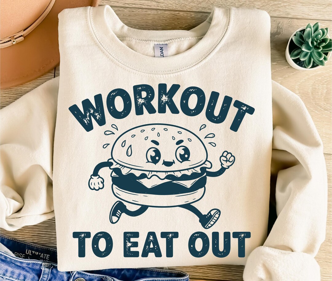 Workout to Eat Out SVG PNG, Funny Fitness & Gym Design Svg for Shirt ...