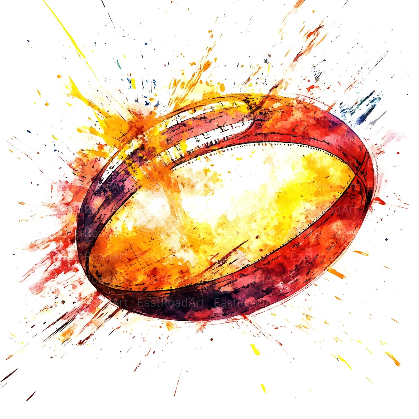 Rugby Ball Clipart, Sports Clipart, 18 High Quality Jpgs, Digital ...