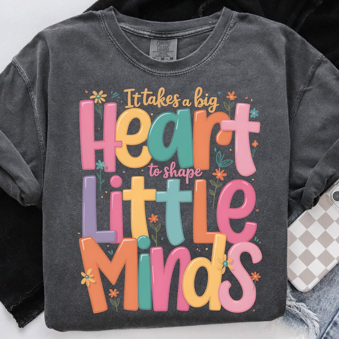It Takes A Big Heart to Shape Little Minds PNG, Preppy Teacher Shirt ...