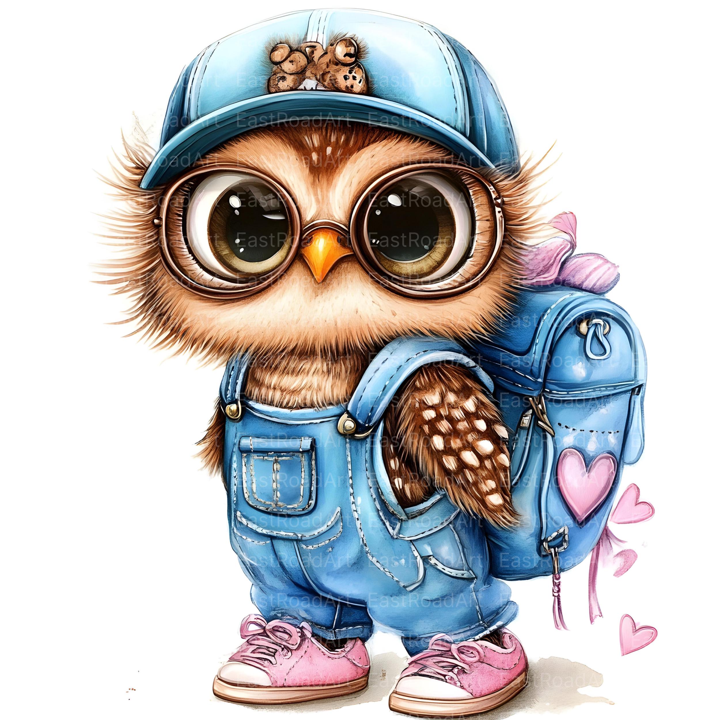 15 Cute Owl Clipart, School Clipart, Kindergarten Clipart, High Quality ...