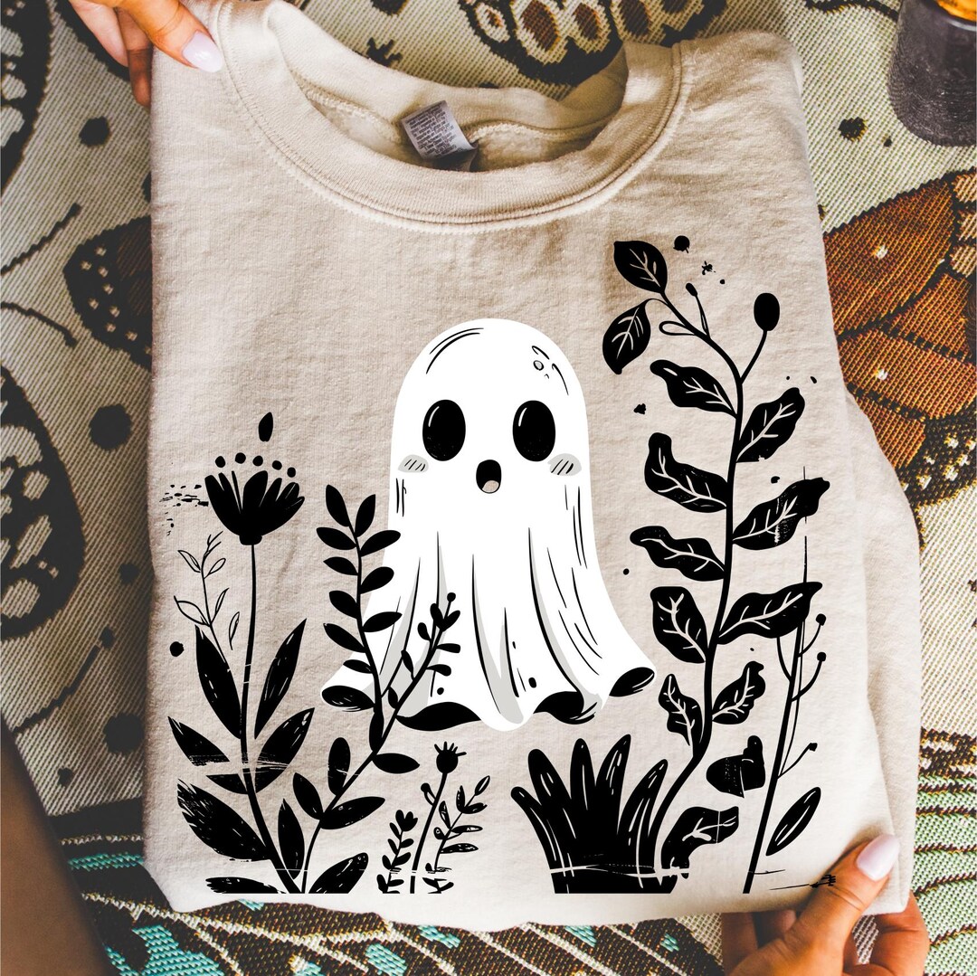 Halloween Fall Ghost Boho PNG, Cut Ghost Png, Boho Floral Fall Png ...