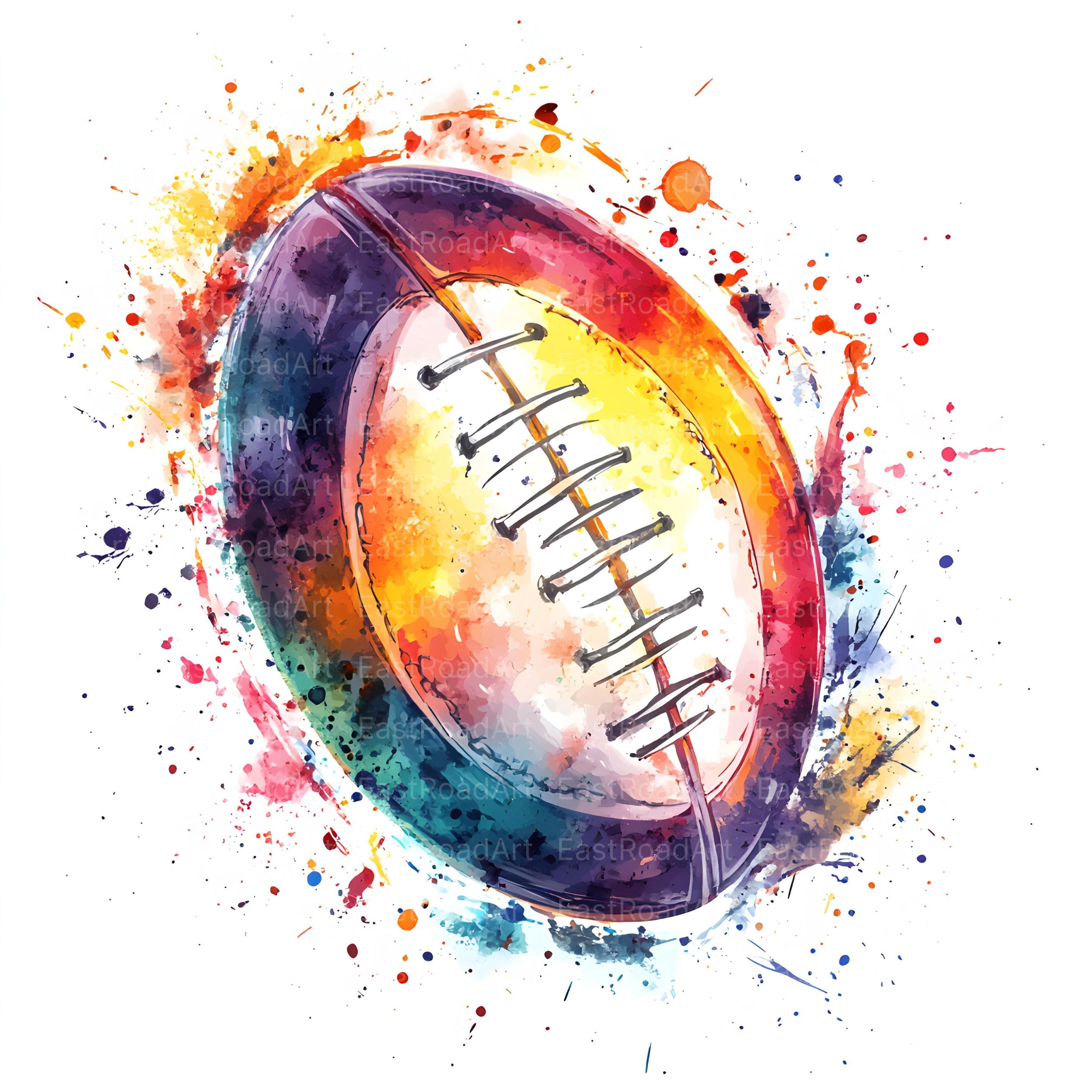 Rugby Ball Clipart, Sports Clipart, 18 High Quality Jpgs, Digital ...