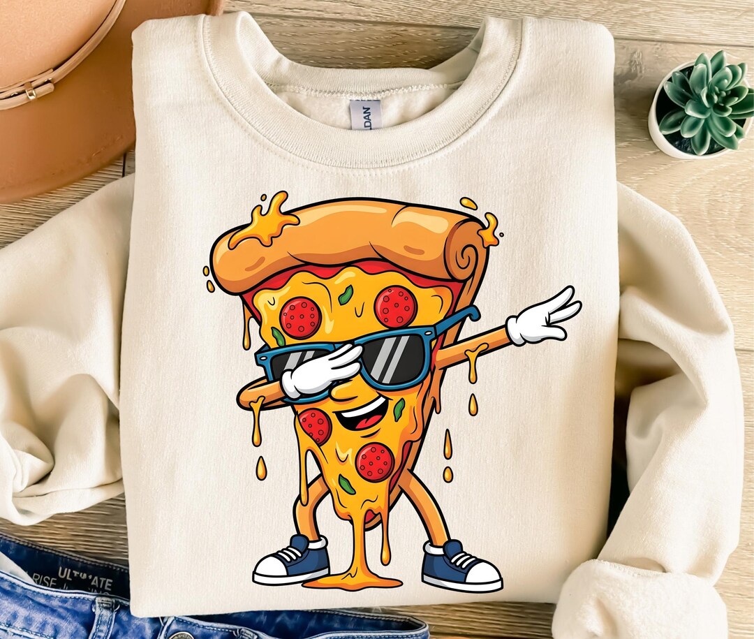 Cool Pizza Slice Dab PNG, Funny Cartoon Pizza Character Clipart, Hip ...