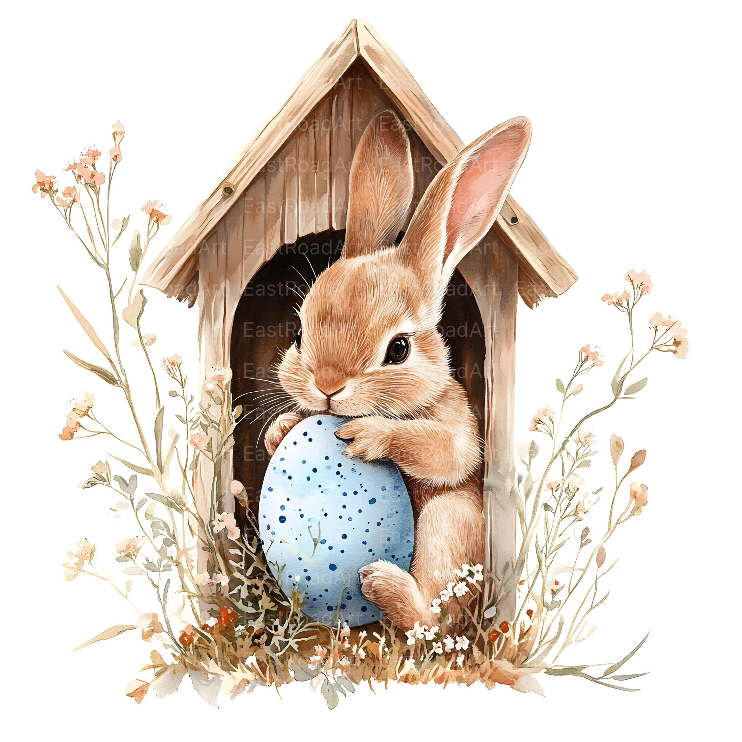 16 Easter Bunny Clipart, Rabbit Clipart, Easter Eggs Clipart, High ...