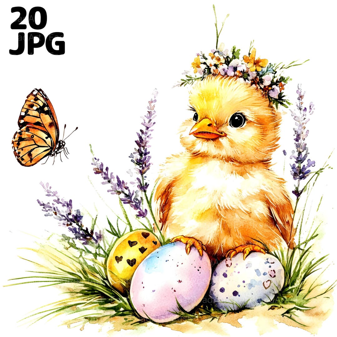 20 Easter Chick Clipart, Easter Clipart, Easter Eggs Clipart, Butterfly ...