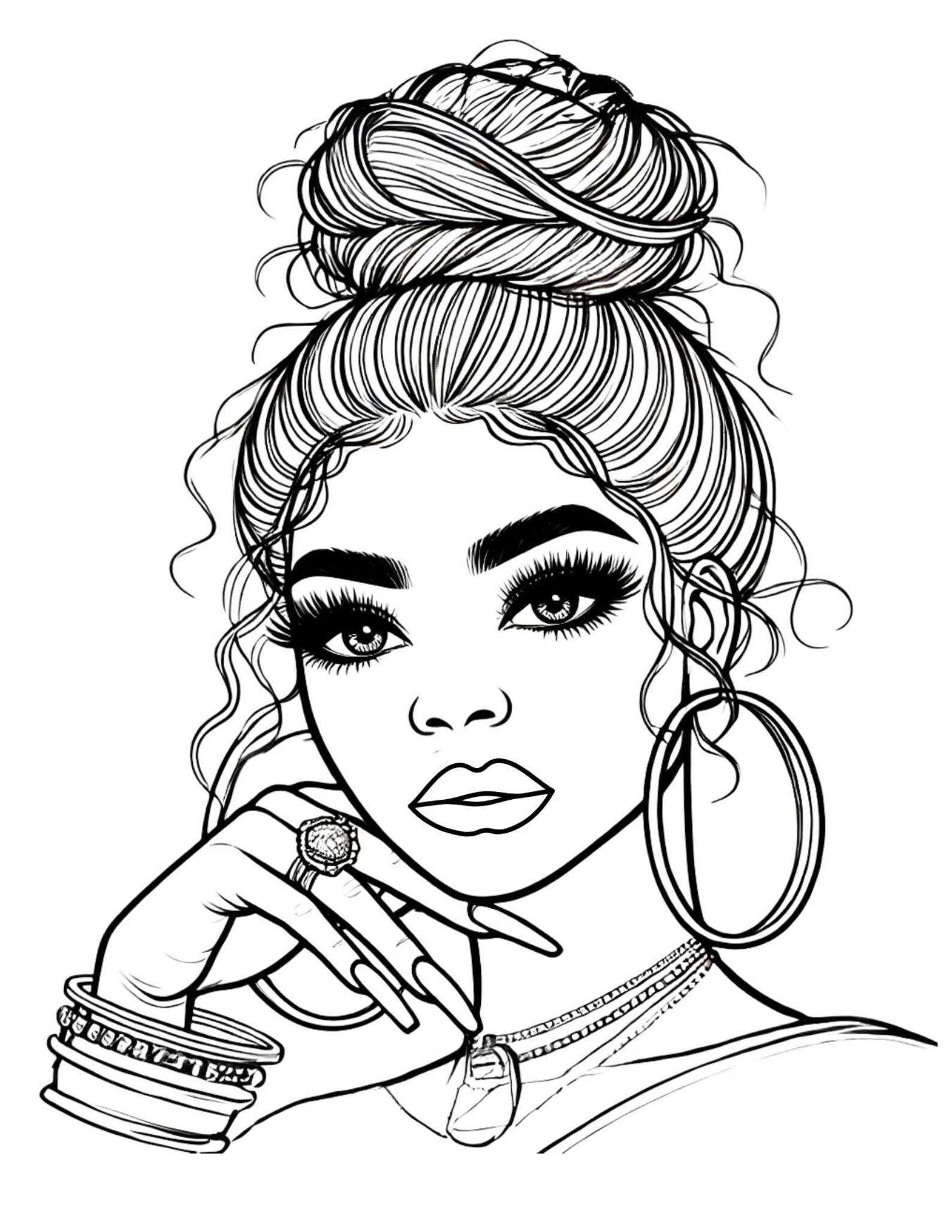 15 Women of Coloring Pages, Empowered and Elegant-women of Color ...