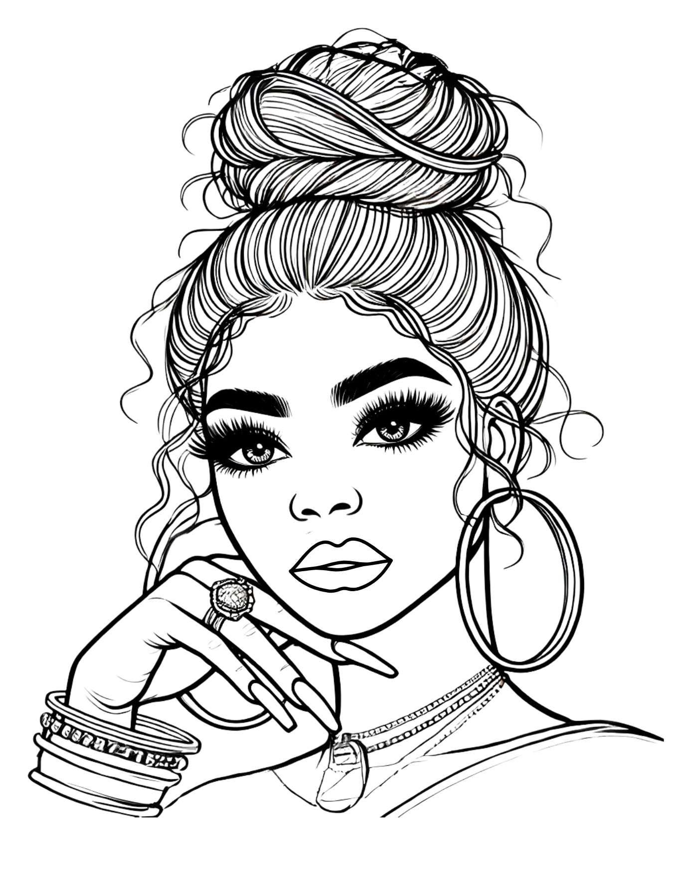 15 Women of Coloring Pages, Empowered and Elegant-women of Color ...