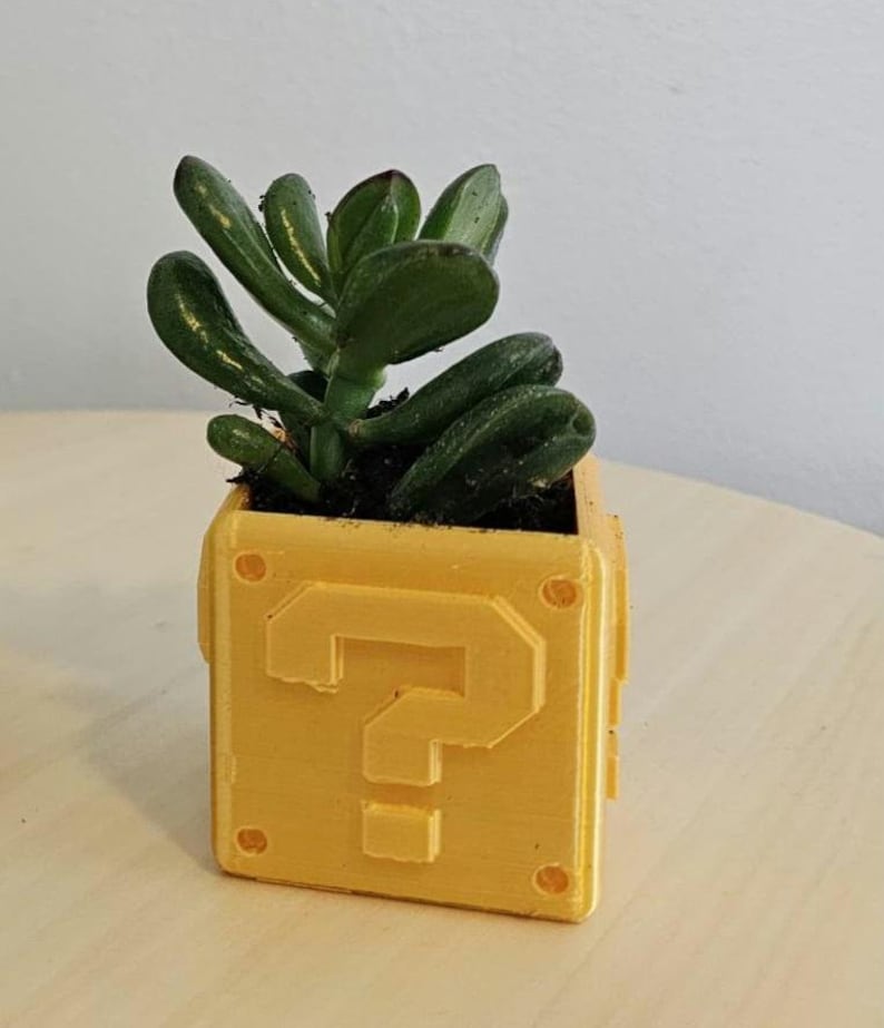 Mario Question Mark Block Planter - Etsy