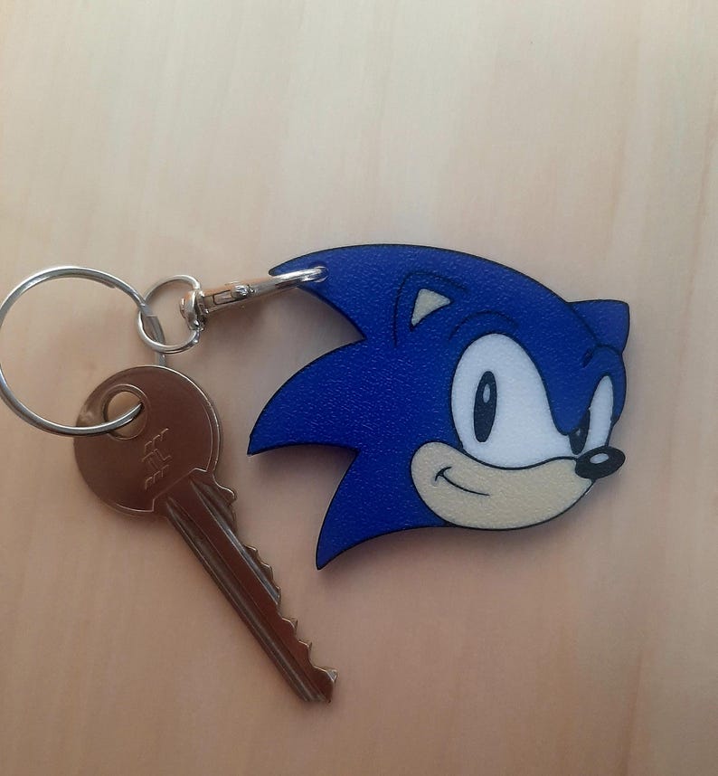 Sonic the Hedgehog Inspired Keyring - Etsy