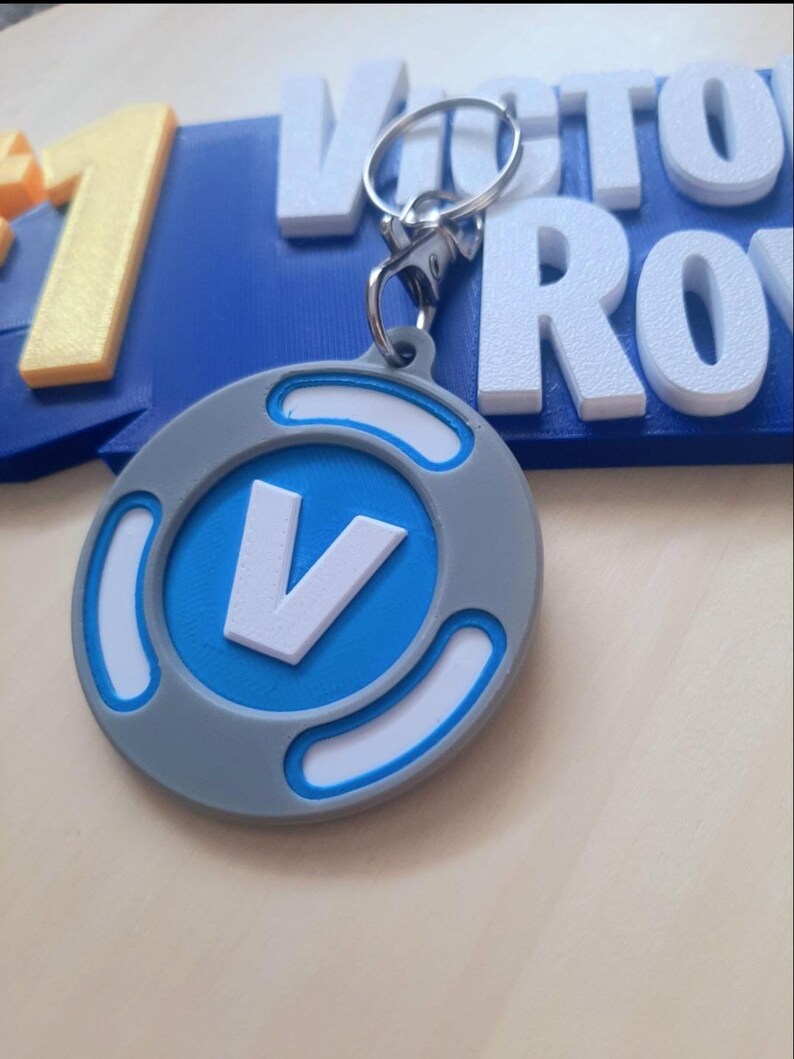 Fortnight Inspired Vbuck Keyring - Etsy