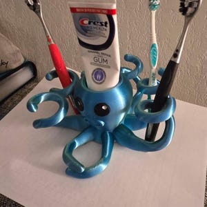 Octopus Toothbrush Holder 3D Printed Desk Organizer Pen Holder Bathroom ...