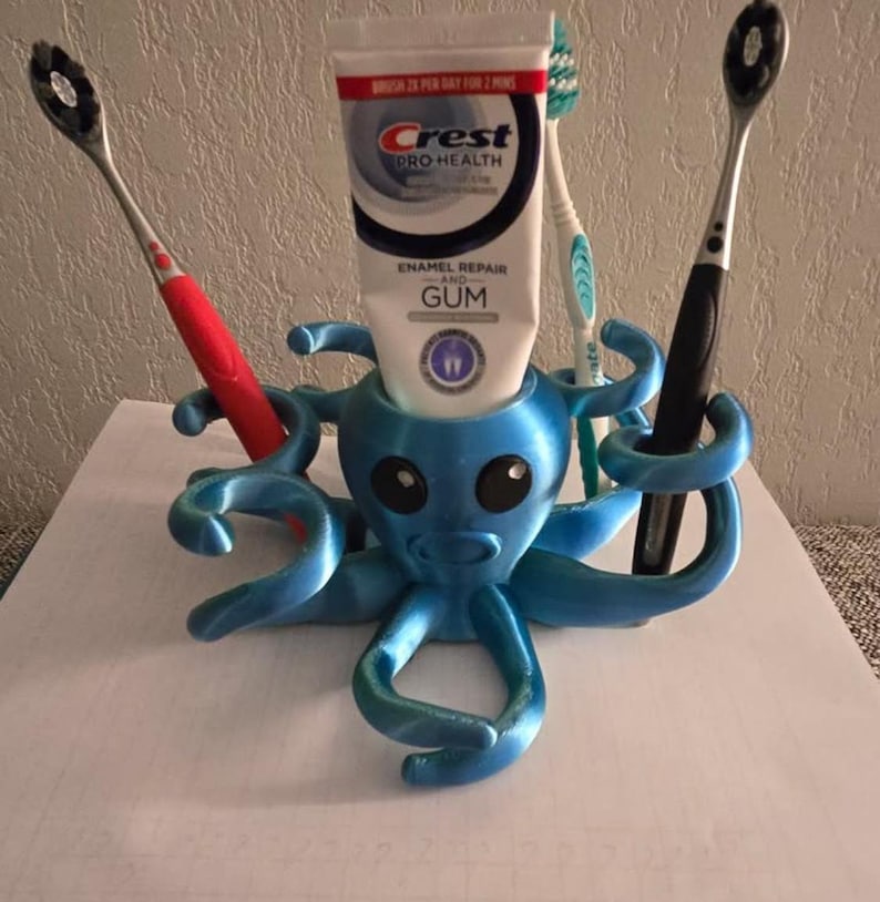 Octopus Toothbrush Holder 3D Printed Desk Organizer Pen Holder Bathroom ...