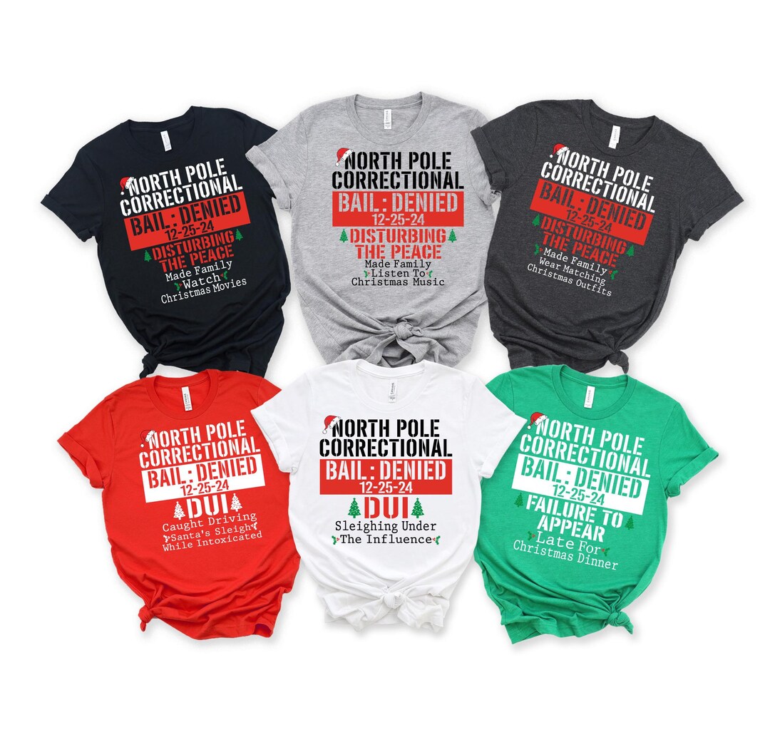 Custom North Pole Correctional Christmas Shirt,funny Family Matching ...