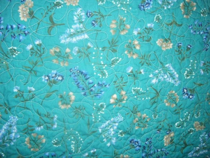 Quilt Turquoise Flowers Stunning Contemporary Queen Art Textile From ...
