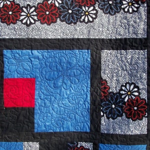 Quilt Japanese Indigo Mums Mid Century Art Textile Quilting ...