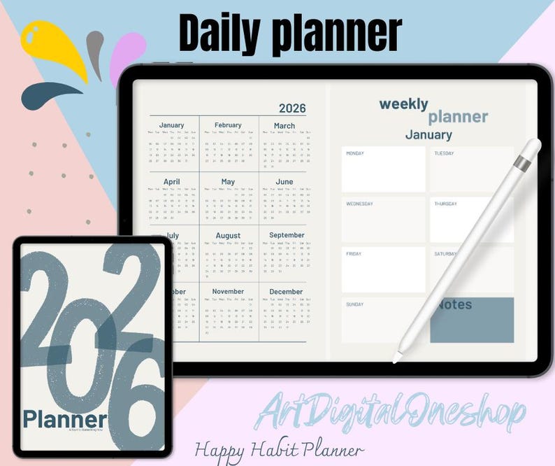2026 Digital Planner PDF | Weekly & Monthly Planner | Minimal Printable ...