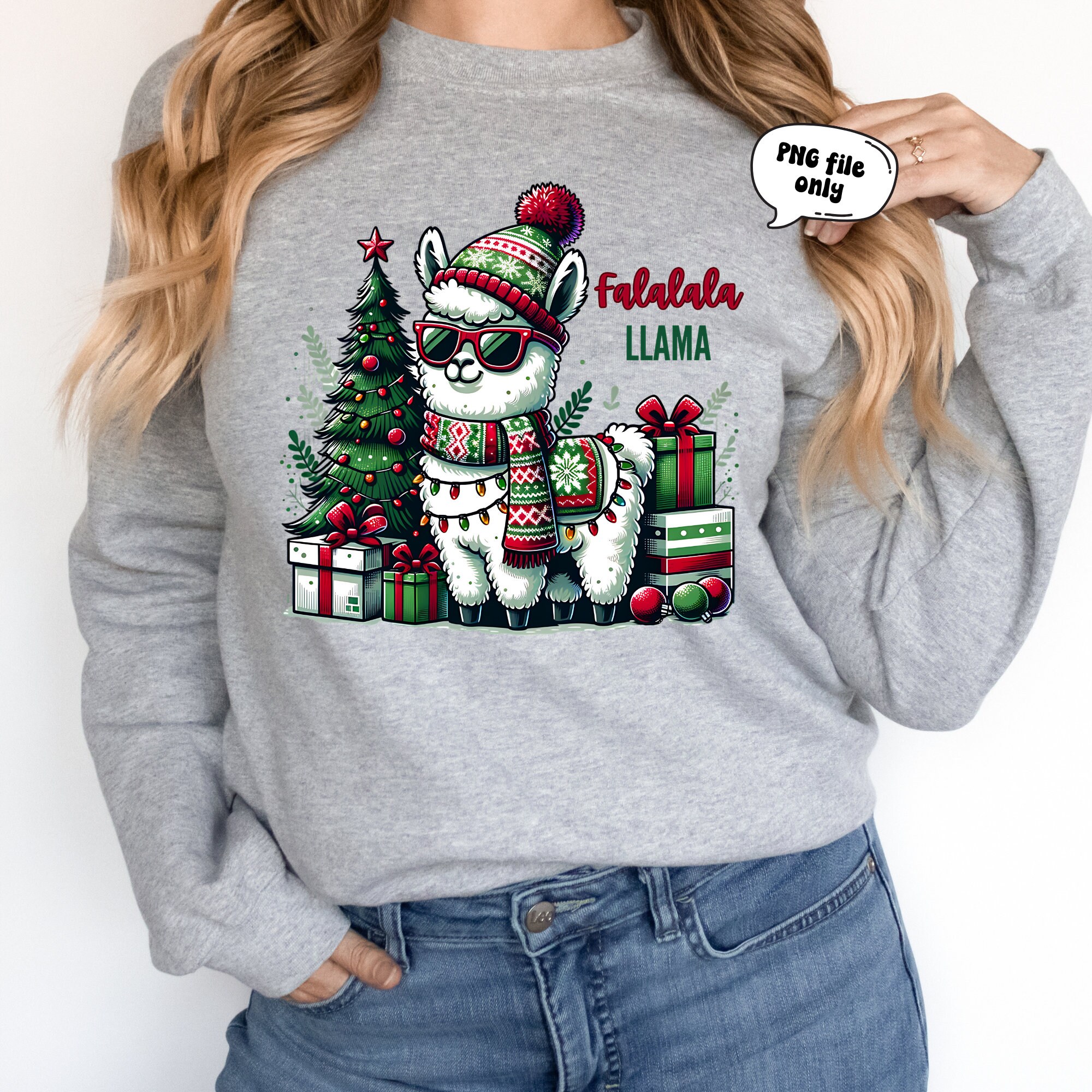 Falalala Llama PNG, Christmas Llama Clipart, Sublimination File, Funny ...