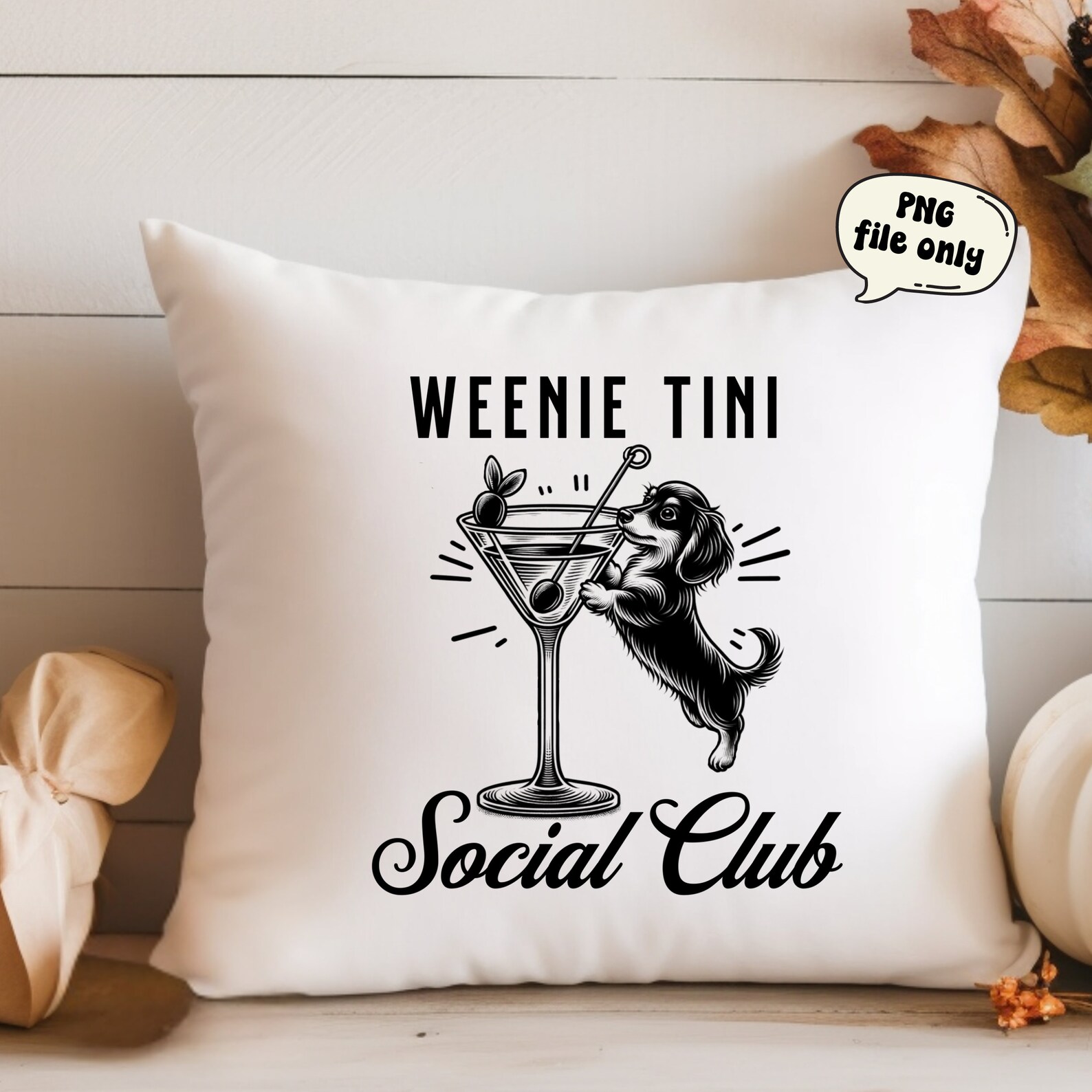 Weenie Tini Social Club Png, Dachshund Png, Dog Mom Gift, Dachshund ...
