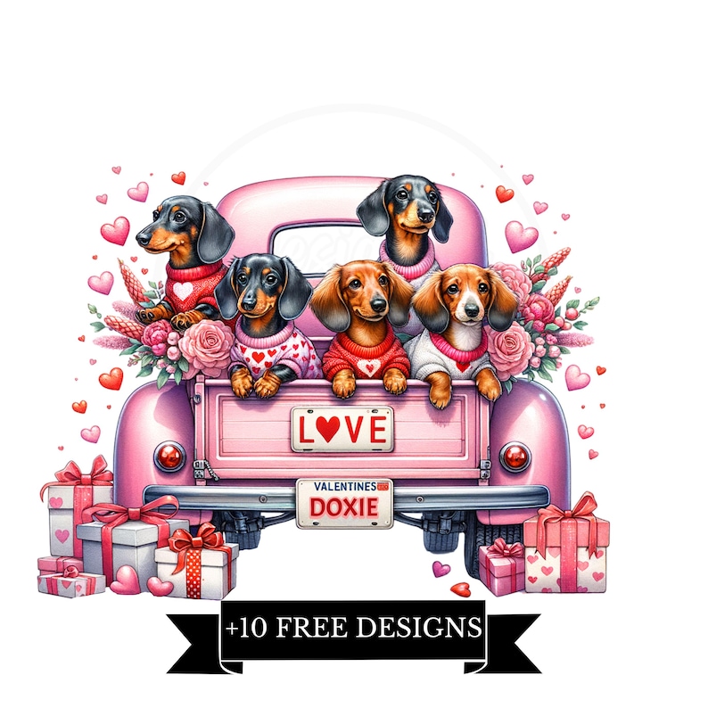 Dachshund Valentine Png, Dog Mom Gift, Dachshund Lover, Gift, Sausage ...