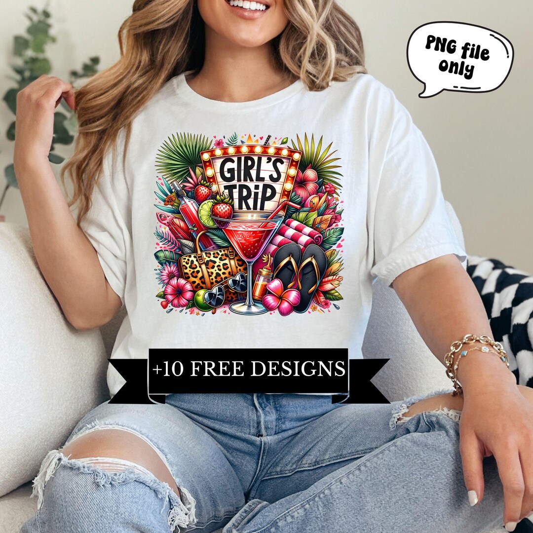 Girls' Trip PNG, Leopard Summer Vacation Design, Sublimation Designs ...