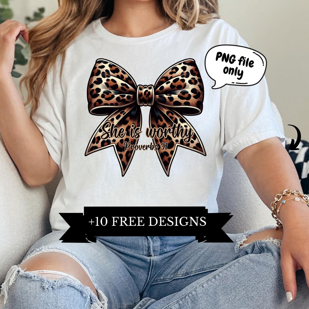 She is Worthy Proverbs Coquette Bow Christian PNG, Christianity Quote ...
