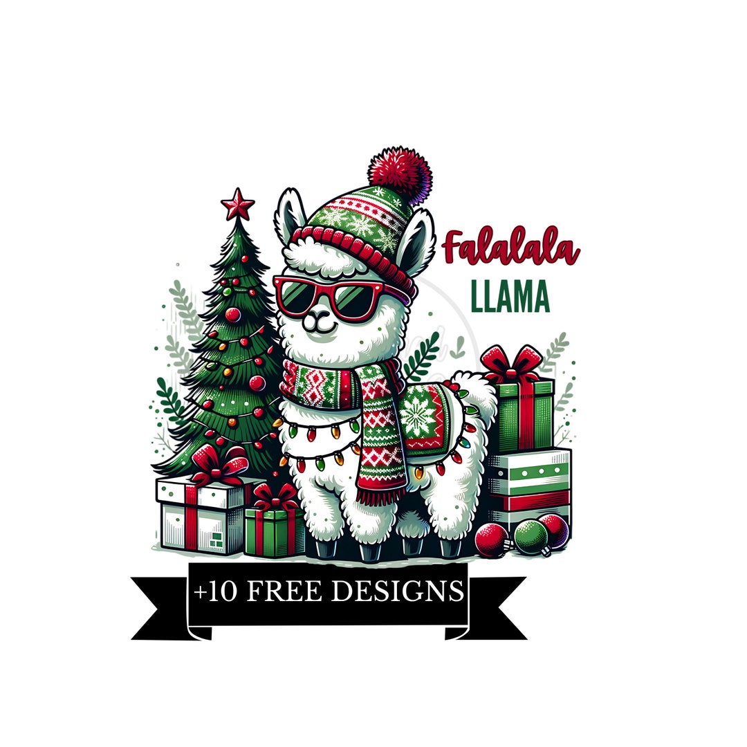 Falalala Llama PNG, Christmas Llama Clipart, Sublimination File, Funny ...