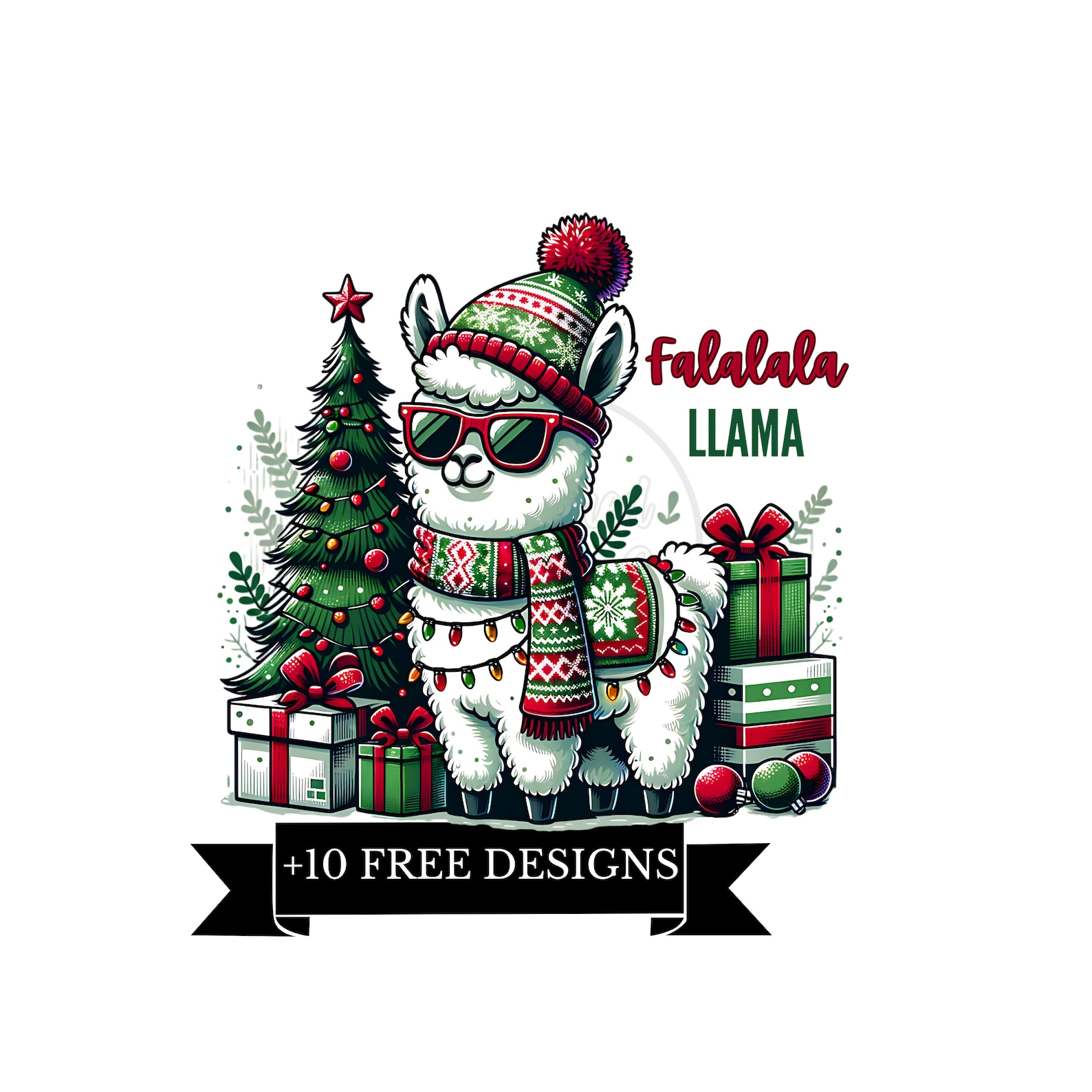 Falalala Llama PNG, Christmas Llama Clipart, Sublimination File, Funny ...