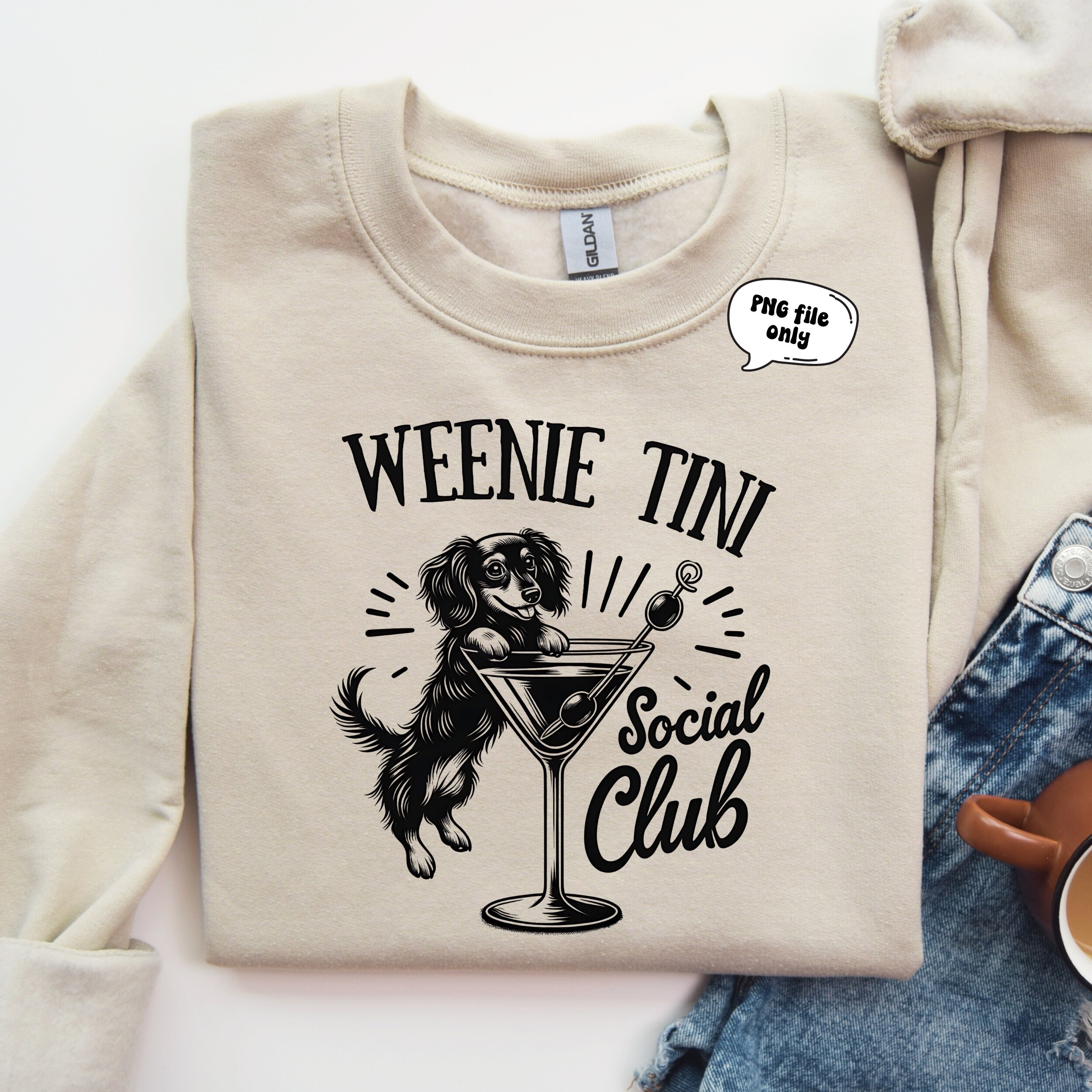Weenie Tini Social Club Png, Dachshund Png, Dog Mom Gift, Dachshund ...